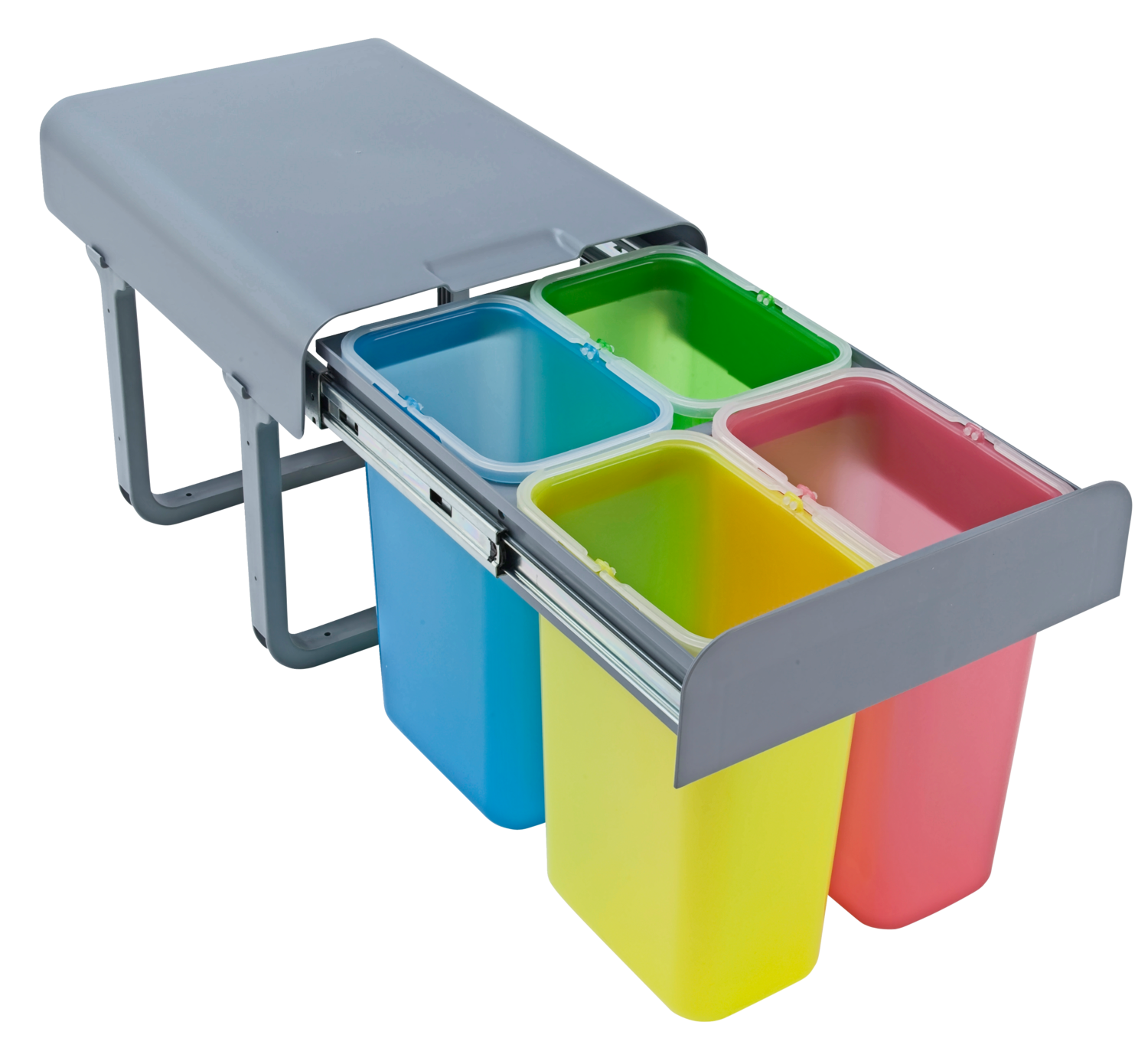 Intra EKKO4 Affaldssortering med 4 spande i forskellige farver