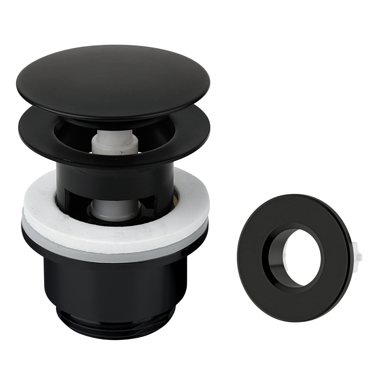 Damixa Komplet 1 1/4" Push Up Bundventil i mat sort