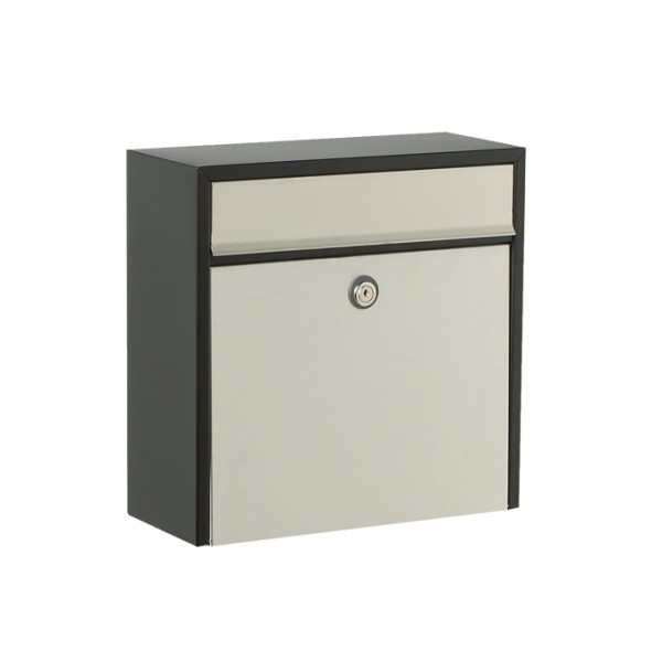 Allux postkasse 250 sort m/ rustfri front