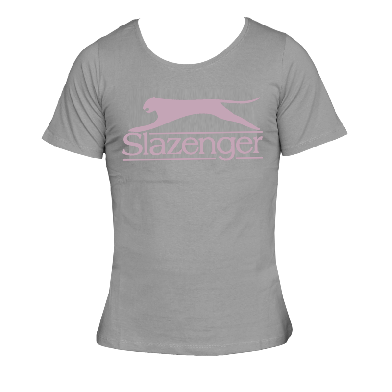 Slazenger Womens Tee i grå/pink - Str. L