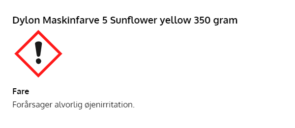 Dylon Maskinfarve 5 Sunflower yellow 350 gram