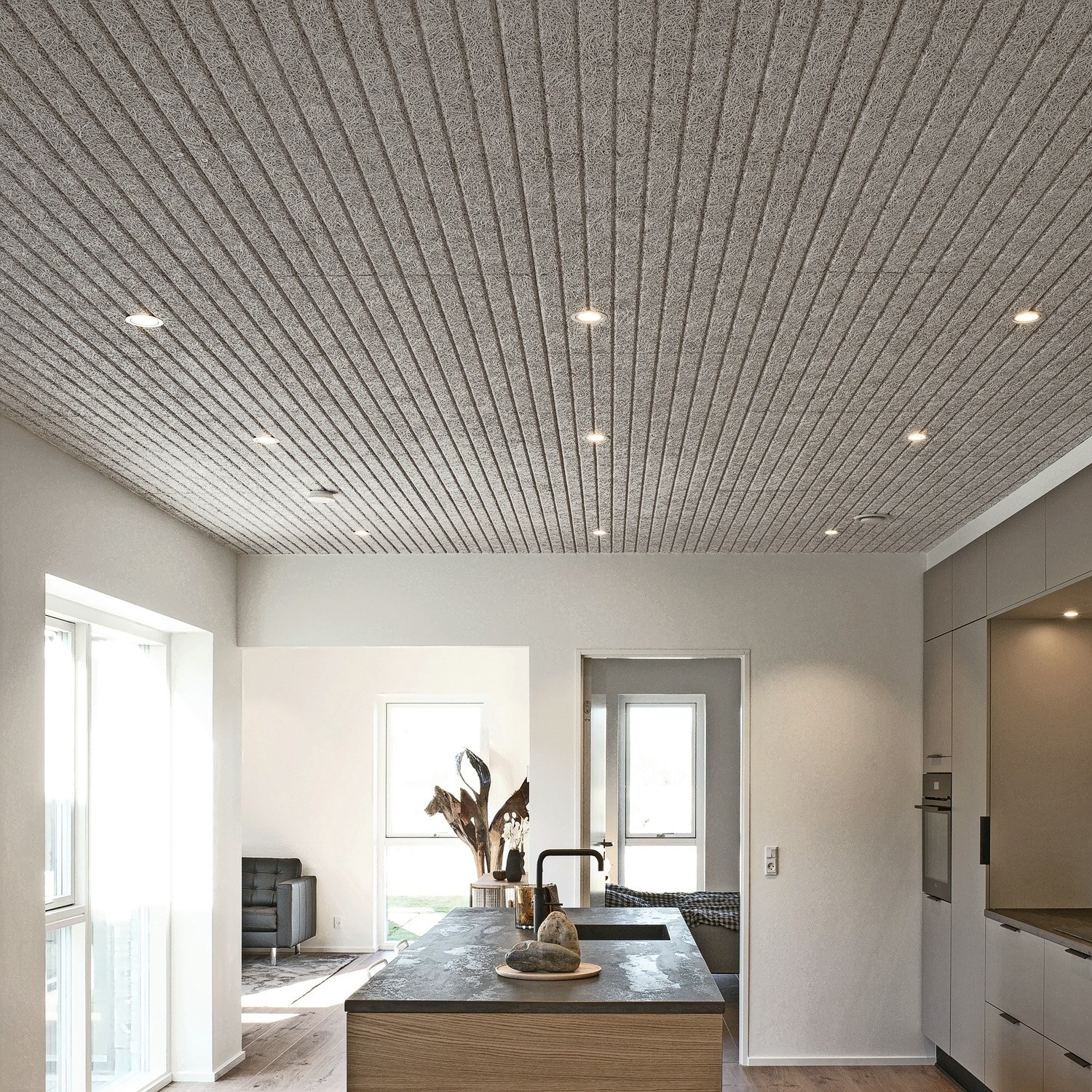 Troldtekt akustik træbeton v-line 1way 10 ultrafin hvid 25 mm 60x120 cm