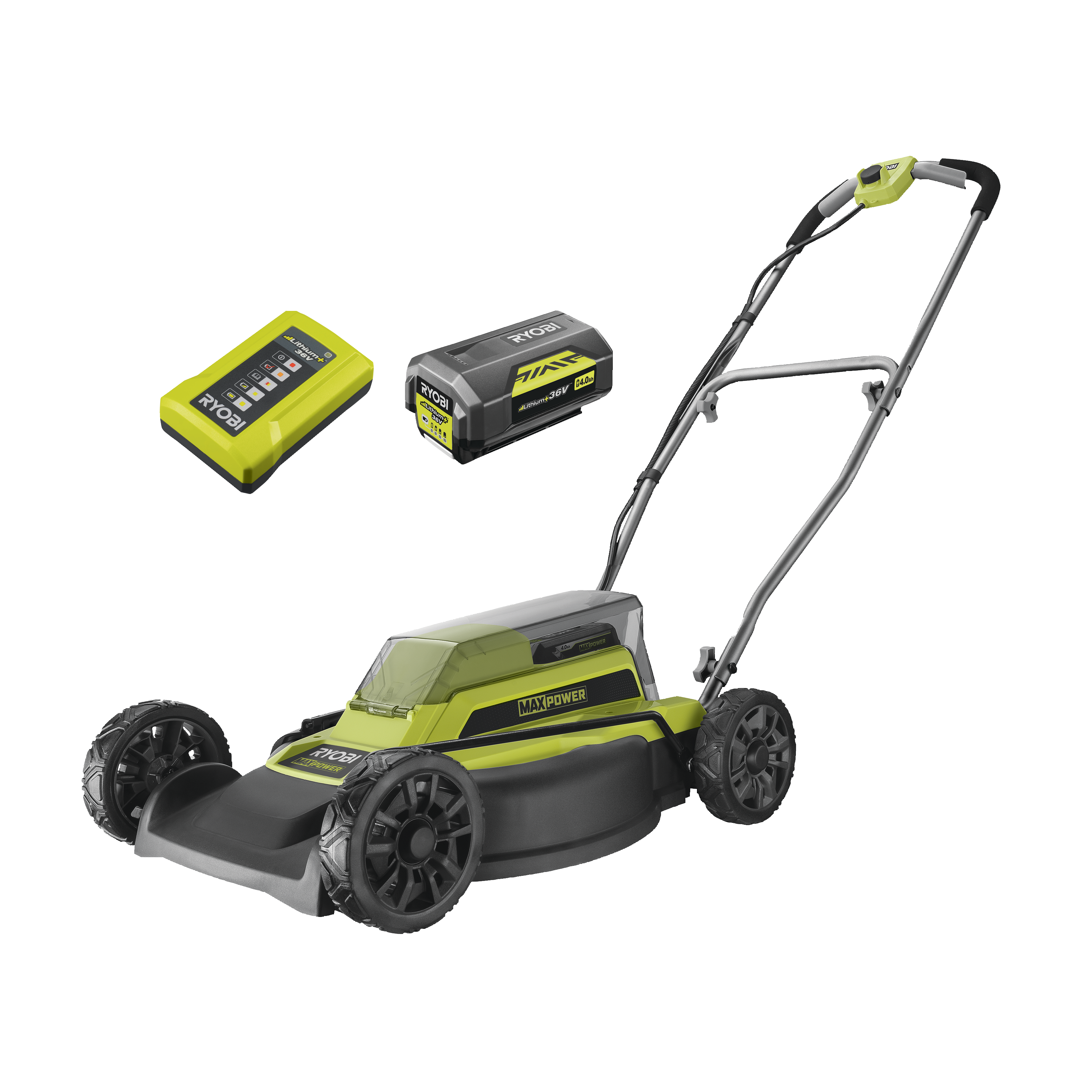 Ryobi RY36LMM46A-140 36V Plæneklipper med 4,0Ah batteri og lader