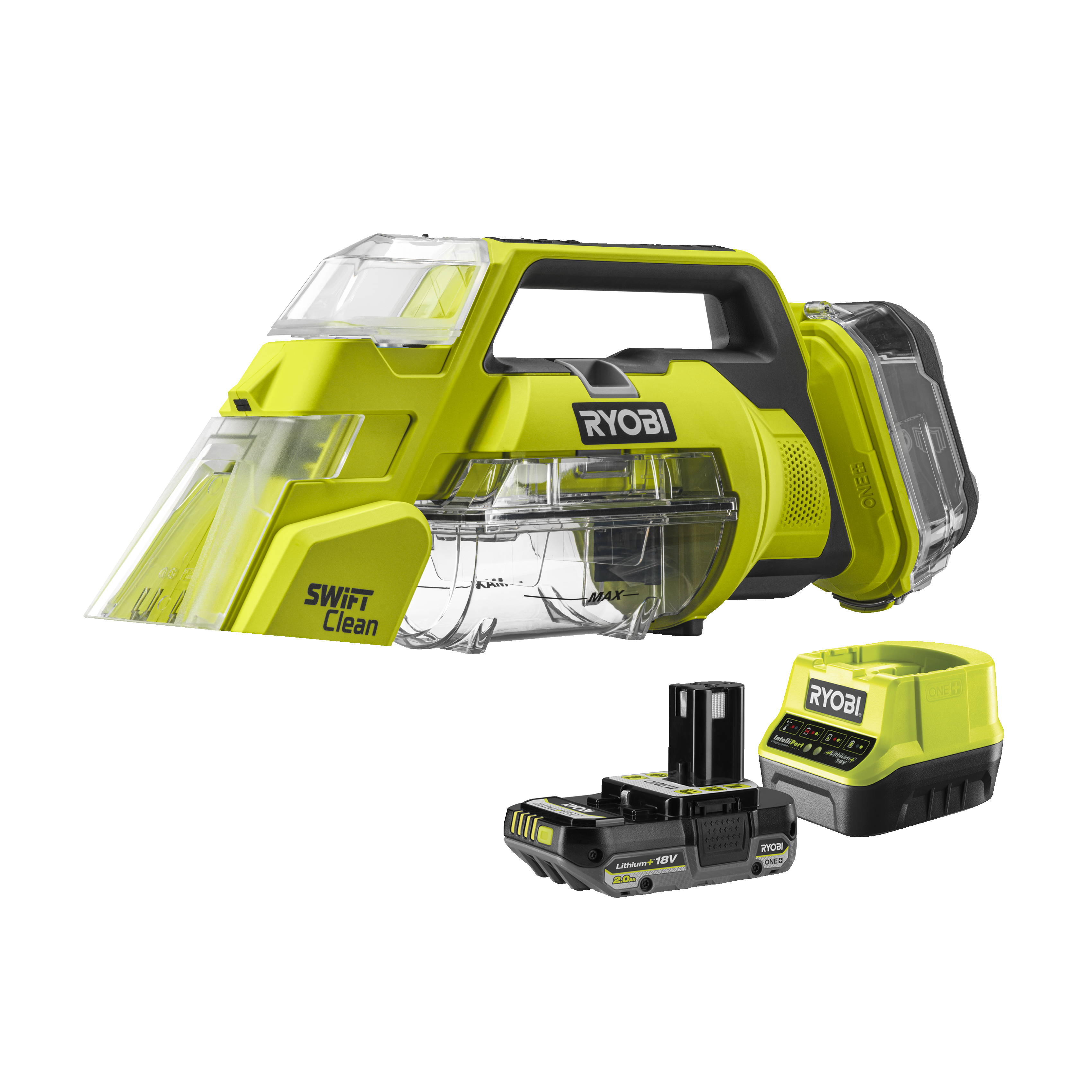Ryobi RDC18-1C20G ONE+ 18V Swift Clean Pletrenser med 2,0Ah batteri og ...