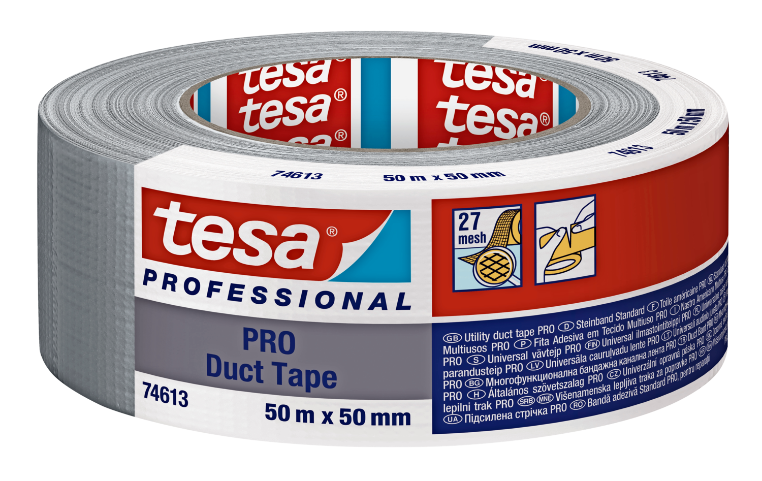 Tesa Lærredstape Duct Tape Pro Grå 50Mx50Mm