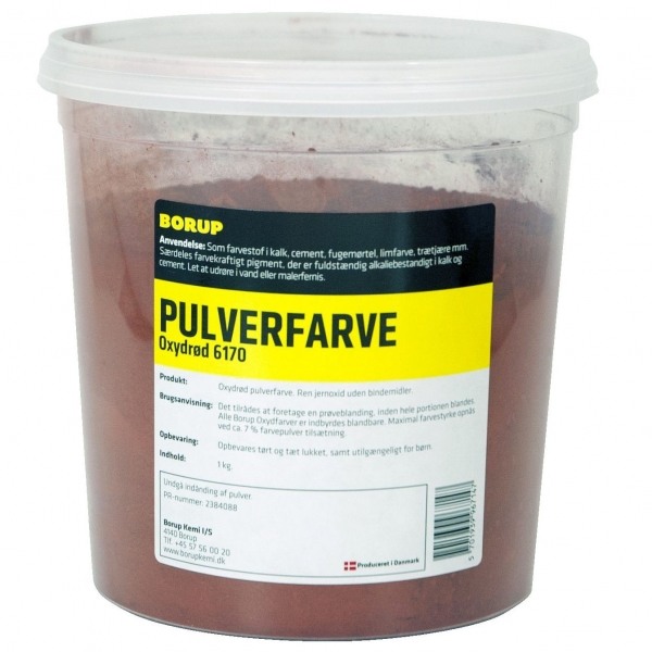 Borup Pulverfarve oxyd rød - 1 kg