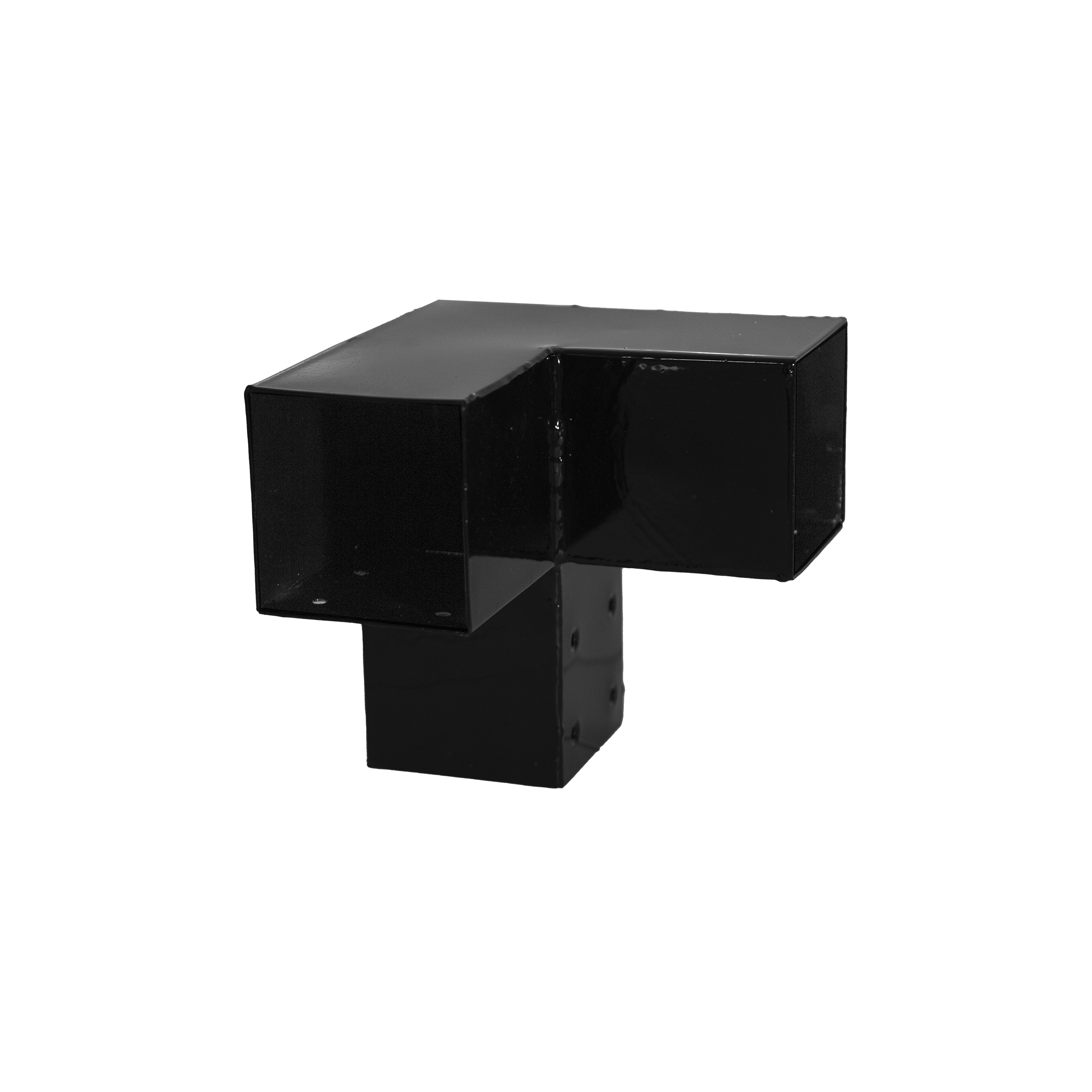 Plus Cubic Hjørnebeslag dobbelt sort til 9×9 cm stolper