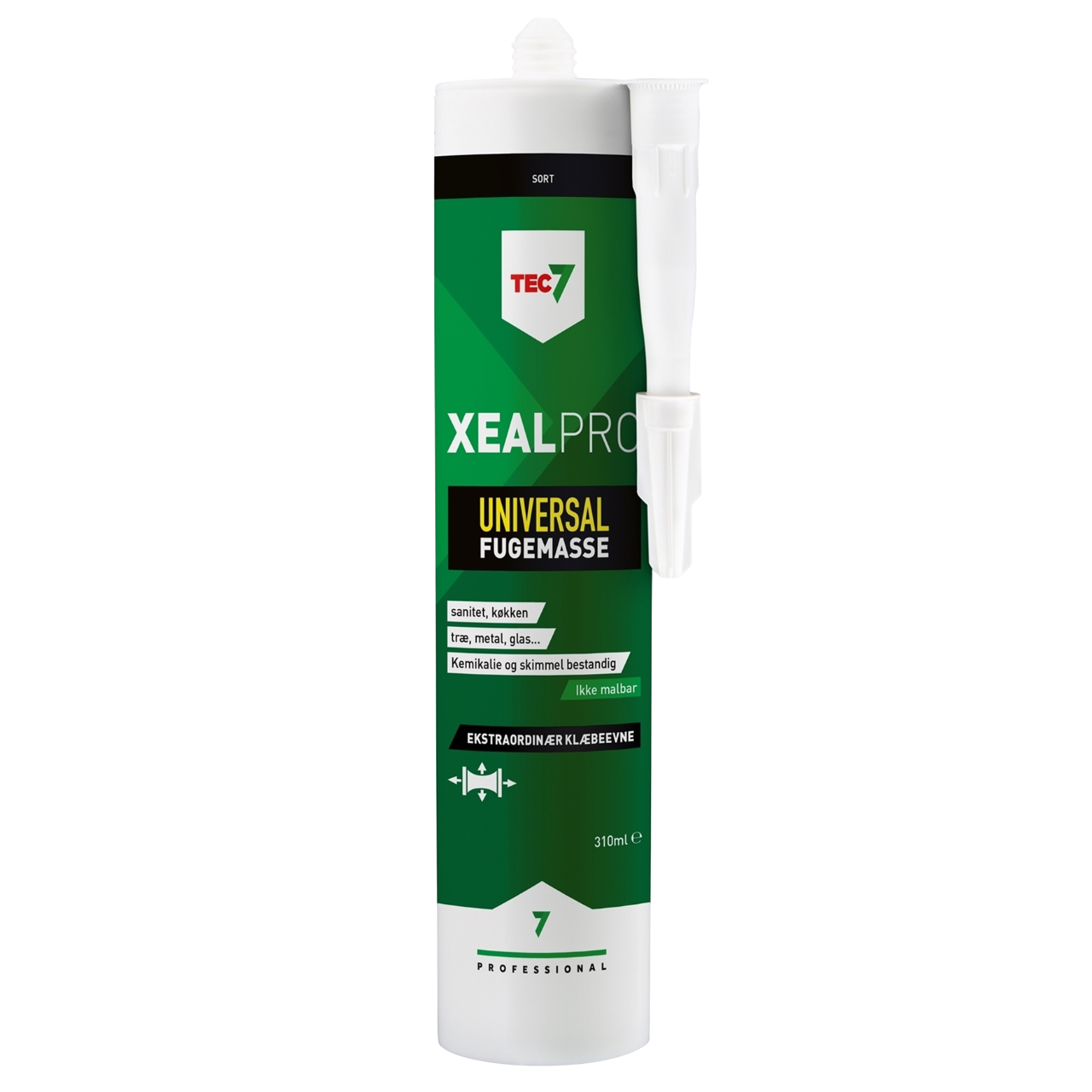 TEC7 XealPro Fugemasse i sort (RAL 9005 kulsort)