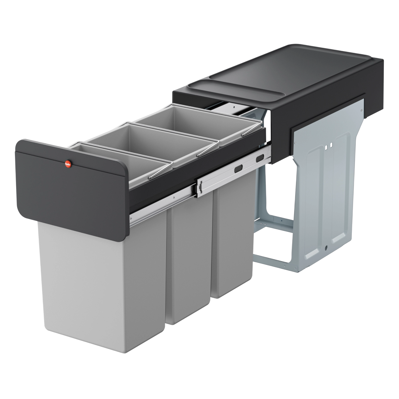Hailo Ecoline Design L indbygnings-affaldssystem med udtræk med 3 beholdere