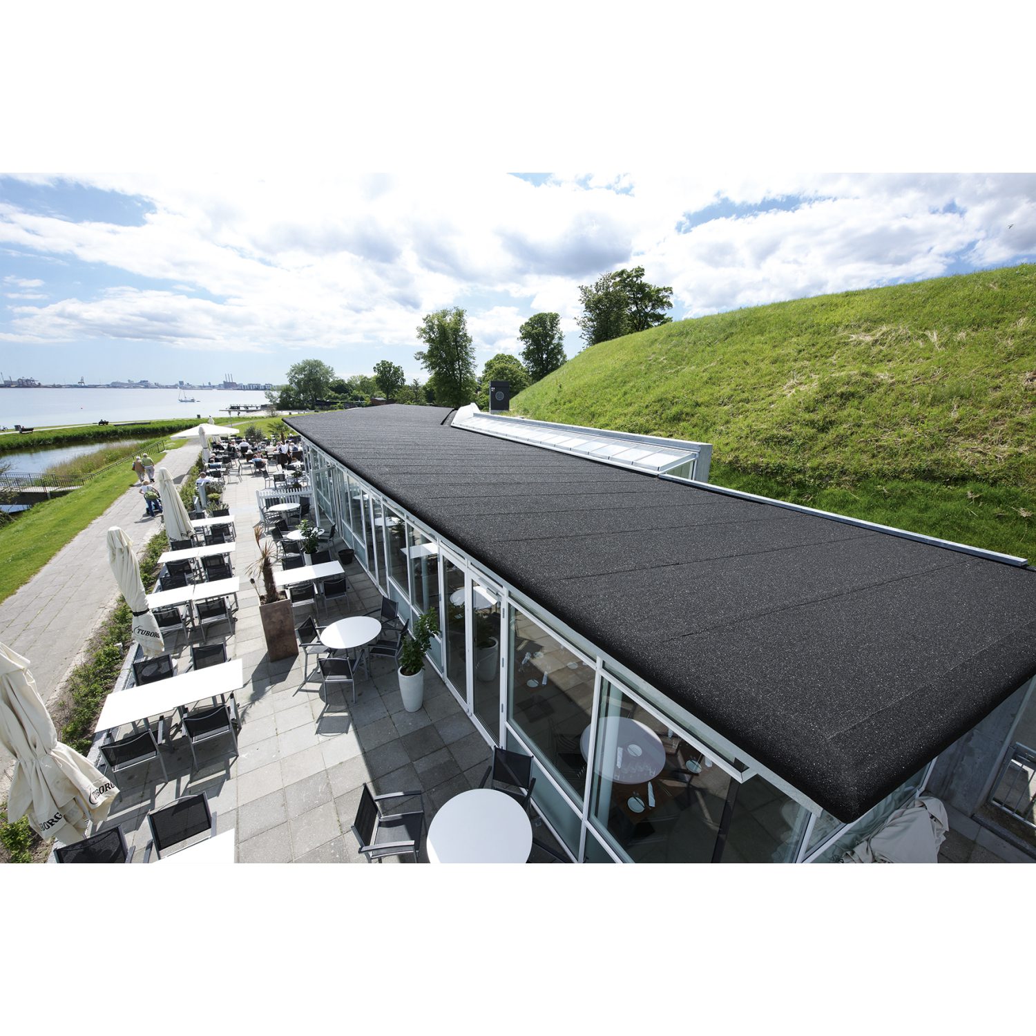 Icopal Top 500 P Sort tagpap med klæbekant 1 x 5 m